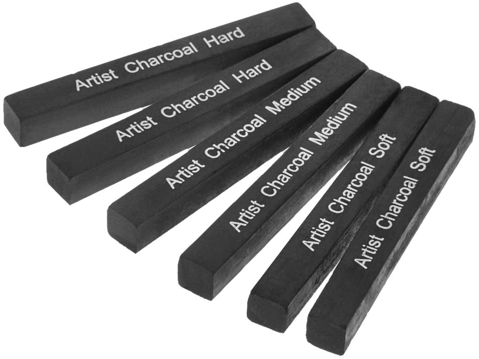 Artist Charcoal Sticks for Sketching & Drawing – Soft, Medium, Hard ...