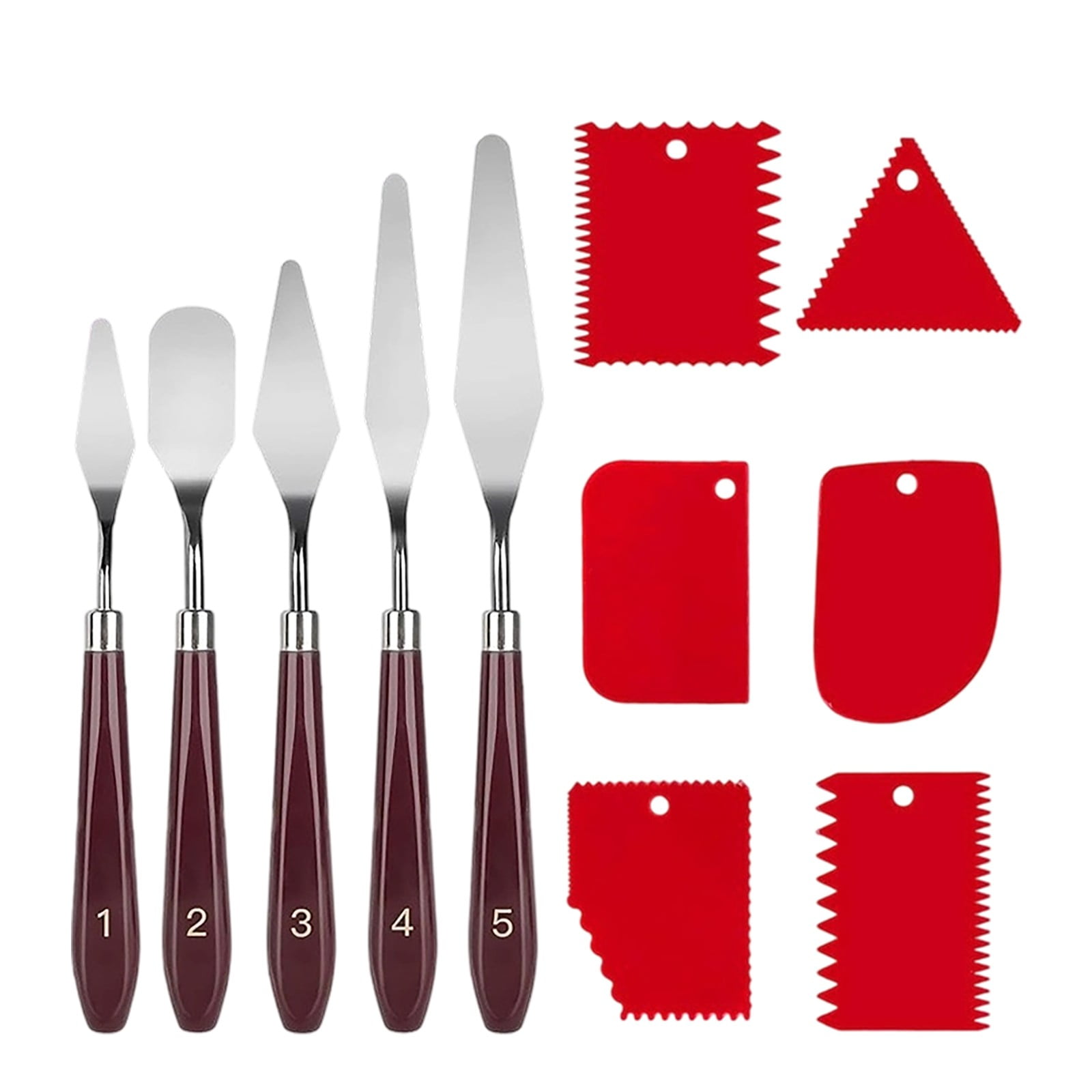 Artist Color Mixing Tool Set with Smooth Wooden Handle and Durable ...