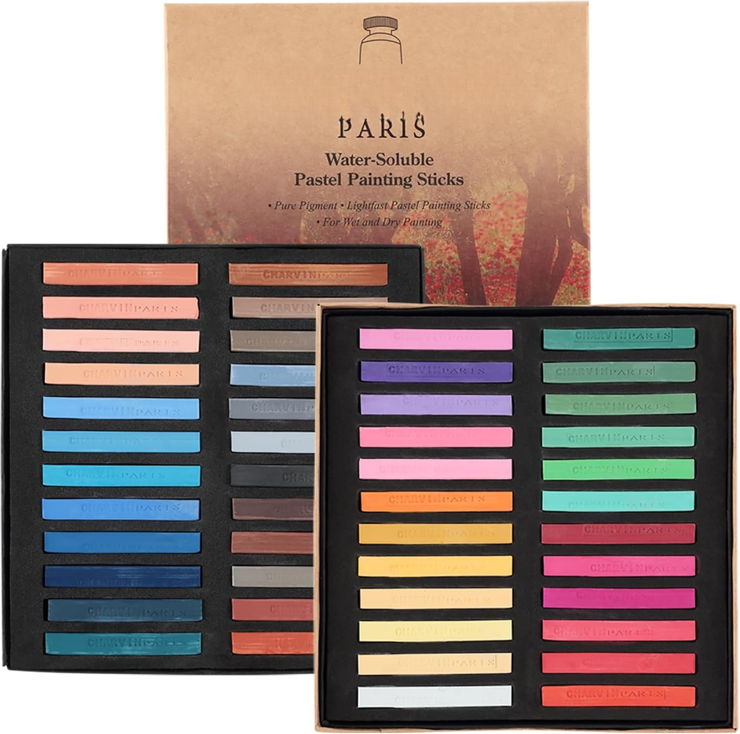 Artist Colored Chalk Pastels (Set of 48) - Water Soluble, Assorted ...