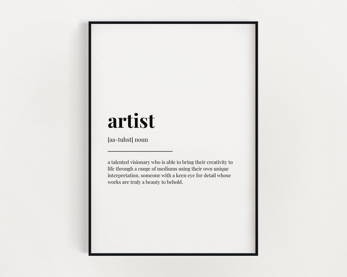 Artist Definition Print, Wall Art Print, Artist, Definition Print ...