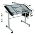 Artist Drafting Table with Glass Top, Craft Station for Drawing and ...