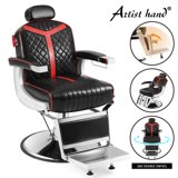 Artist Hand Black Red Barber Chair with Unique Backrest Lever Design ...