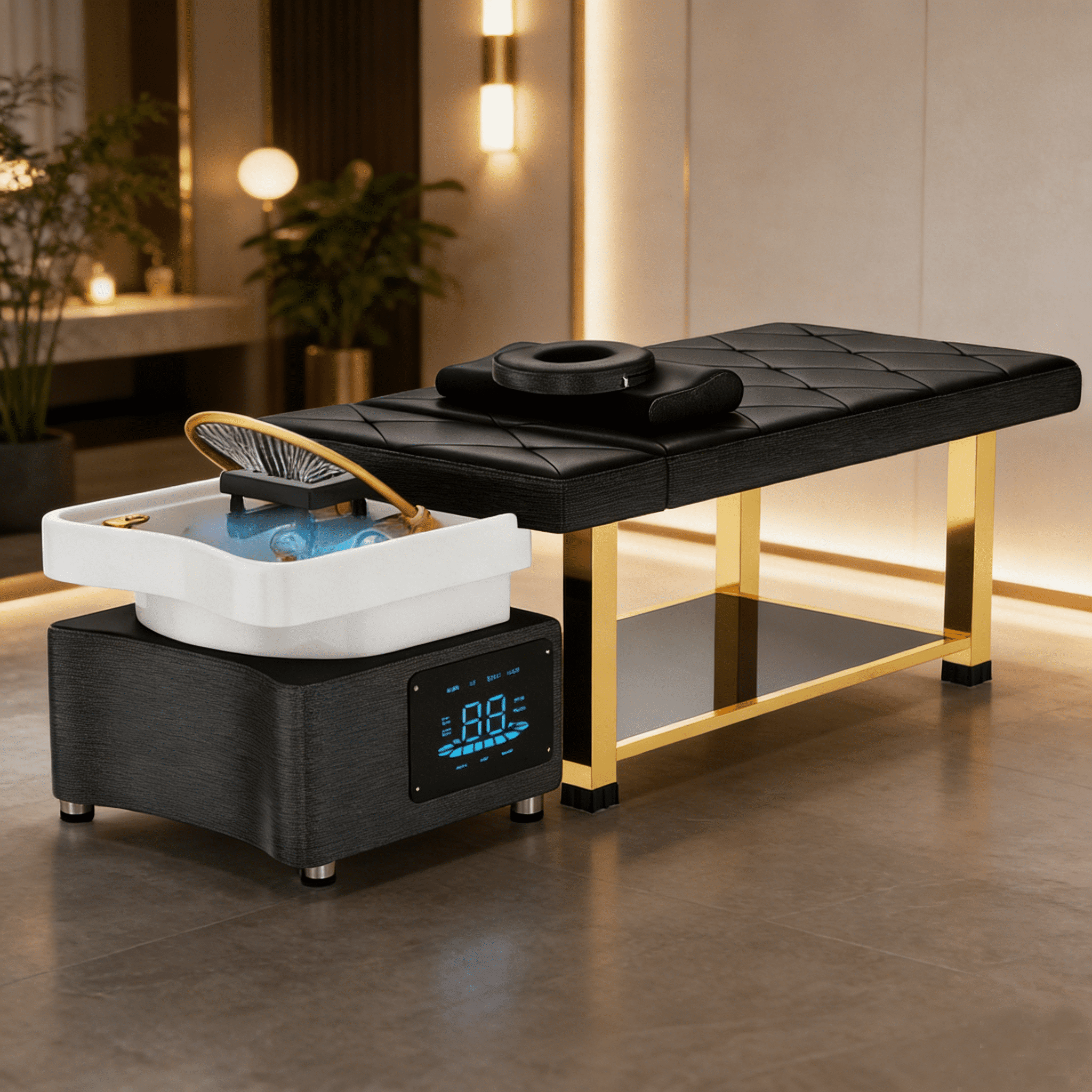 Artist Hand Hair Washing Head Spa Bed Shampoo Massage with Water Cycle ...