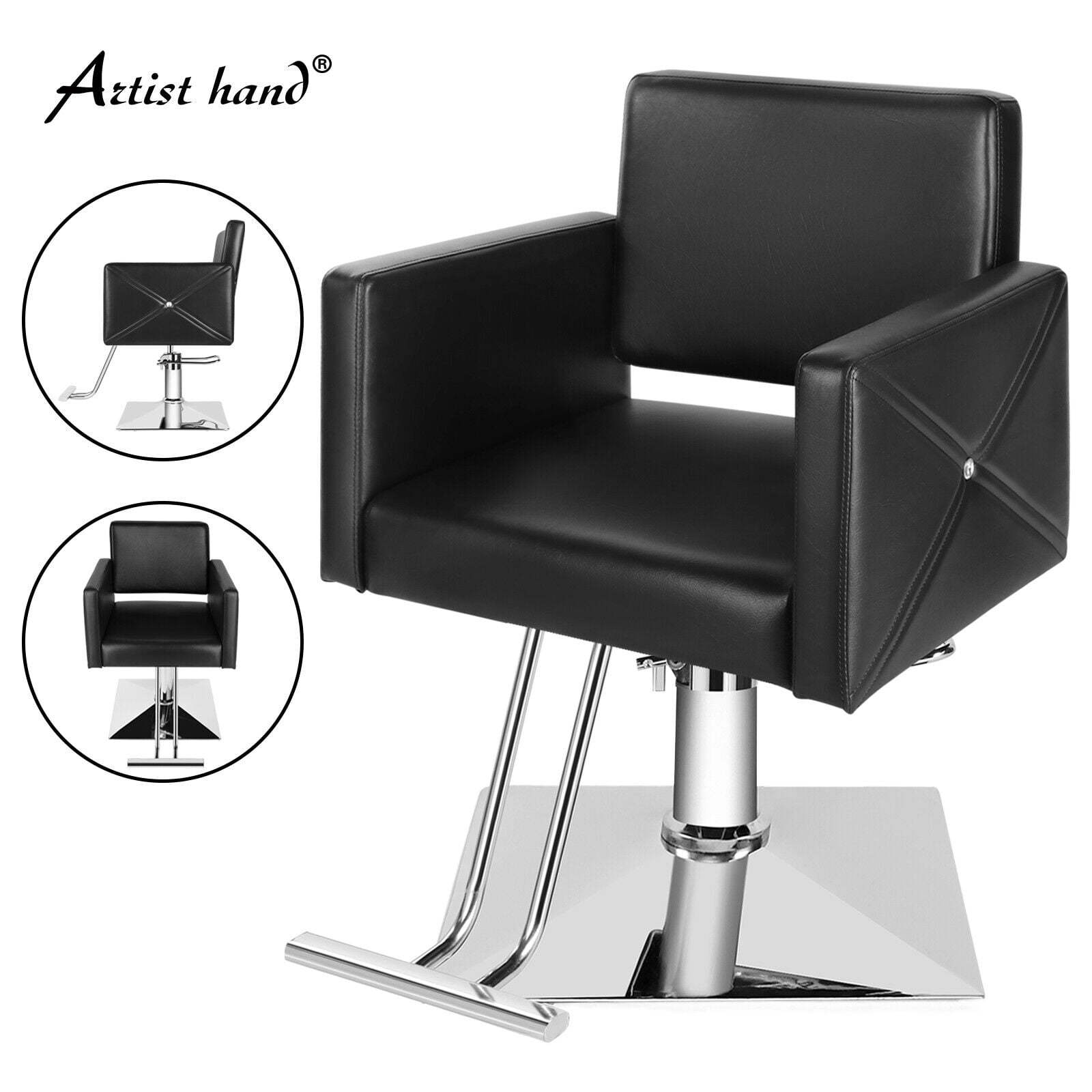Artist Hand, Hydraulic Barber Chair, Black, with Adjustable Height ...