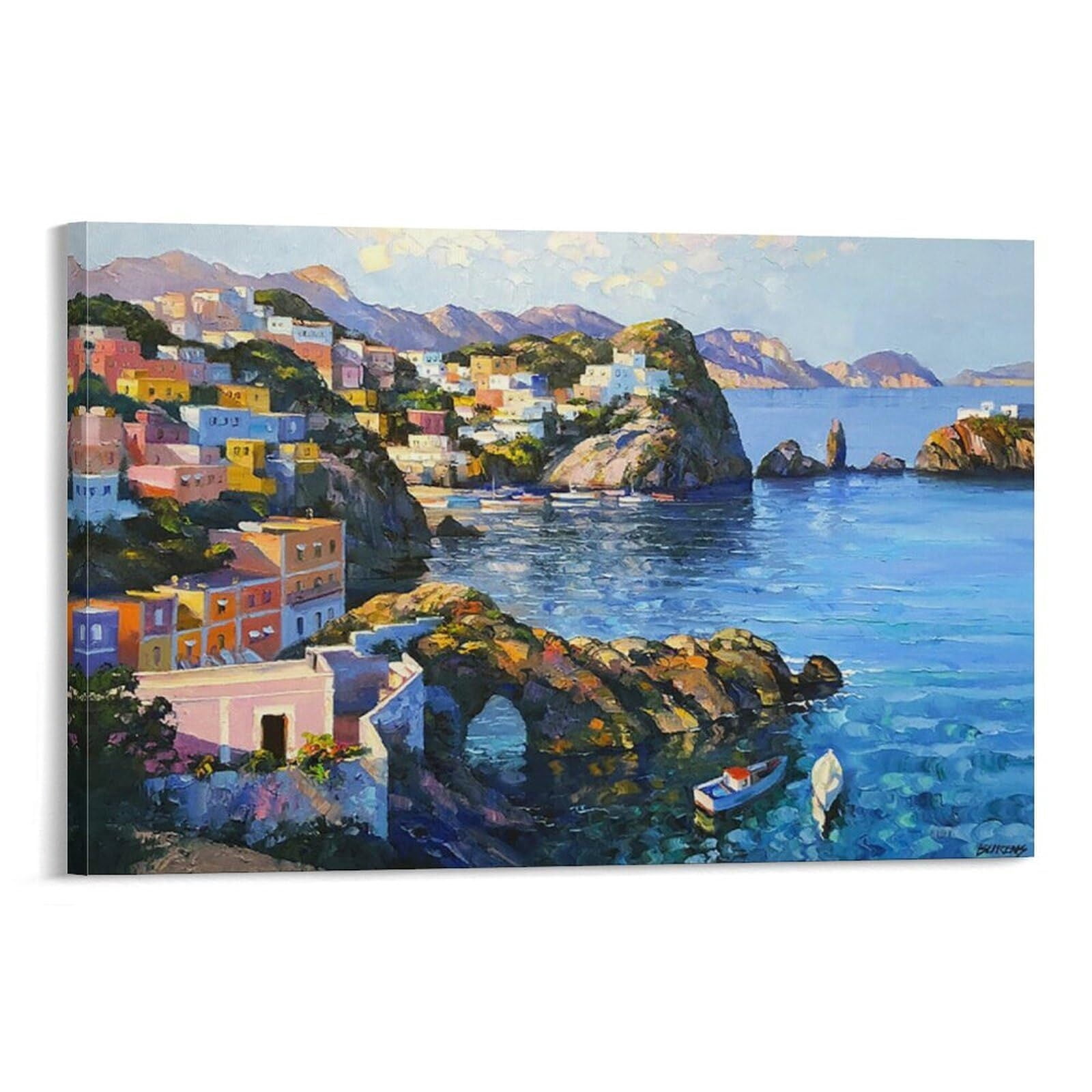 Artist Howard Behrens Above The Amalfi Coast Retro Painting Wall Art ...