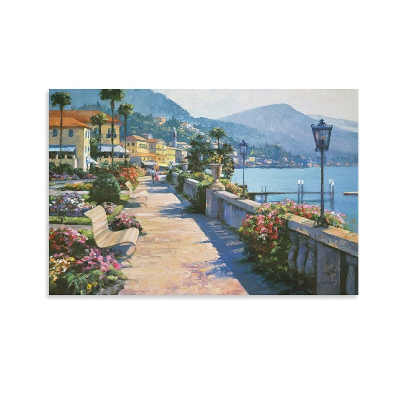 Artist Howard Behrens Bellagio Promenade Retro Pastoral Painting Wall ...