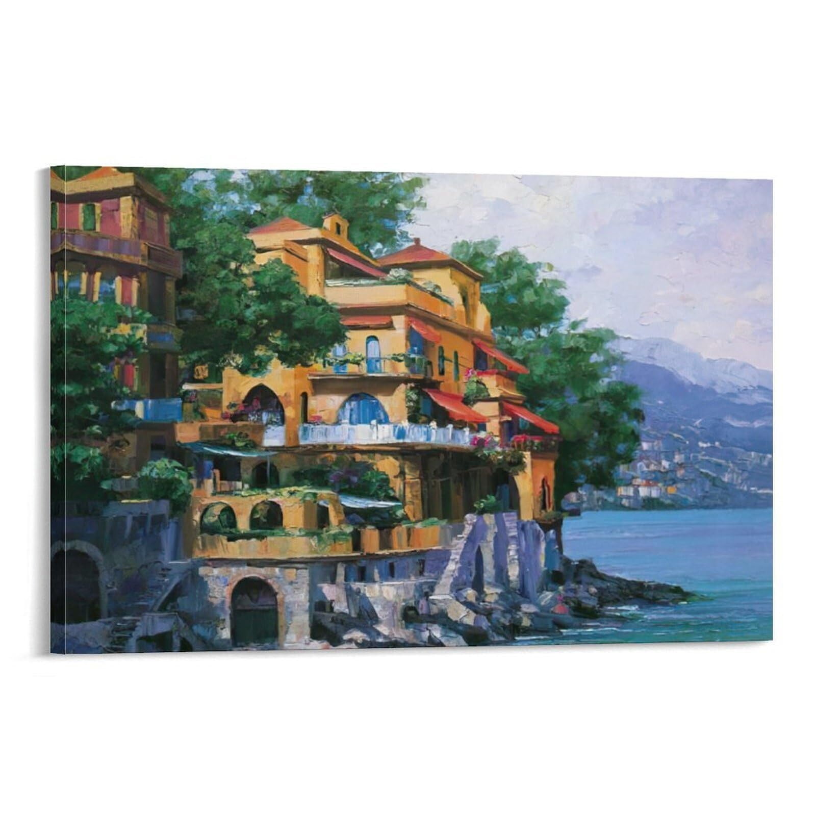 Artist Howard Behrens Portofino Villa Retro Pastoral Painting Wall Art ...