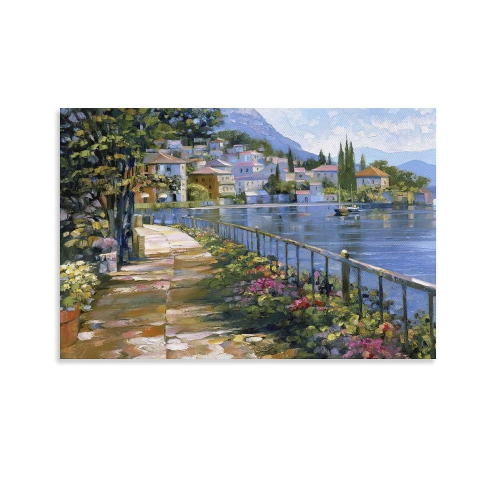 Artist Howard Behrens Sunlit Stroll Retro Pastoral Painting Wall Art ...