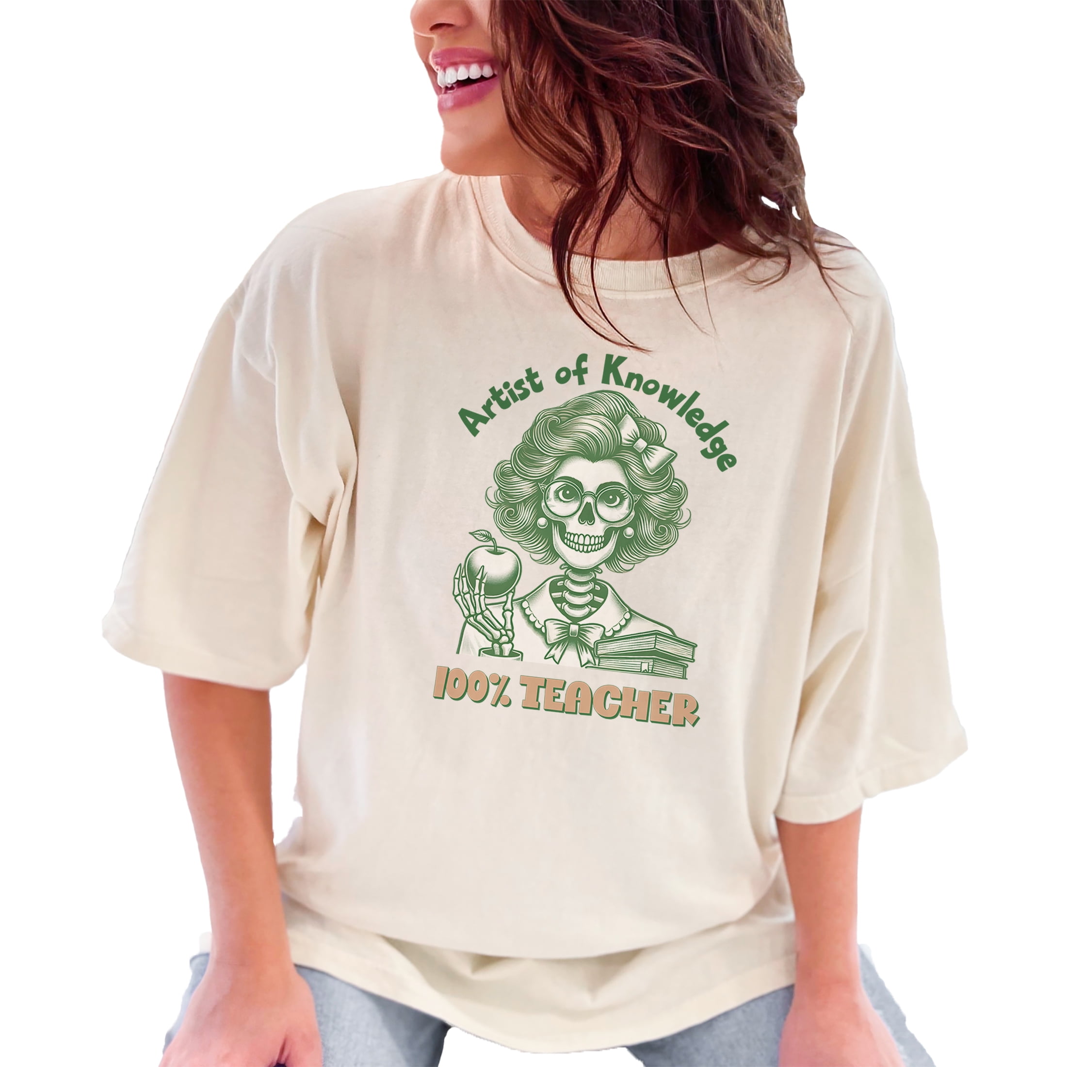 Artist of Knowledge Teacher T-Shirt, 100 Percent Teacher, Fun and ...