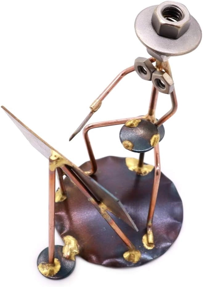 Artist Lady Collectible Handmade Metal Art Figurine, Desk Accessories ...
