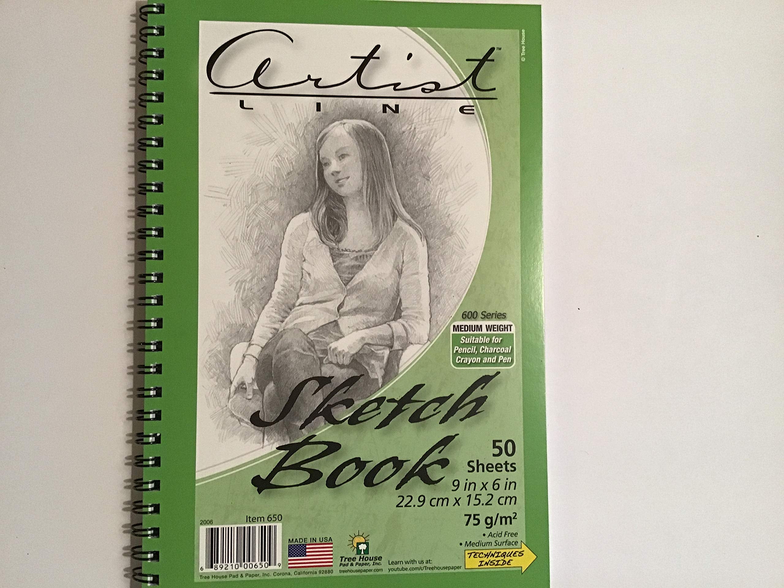 Artist Line - Sketch Book - Medium Weight - 50 Sheets - 9"x6" - 600 ...