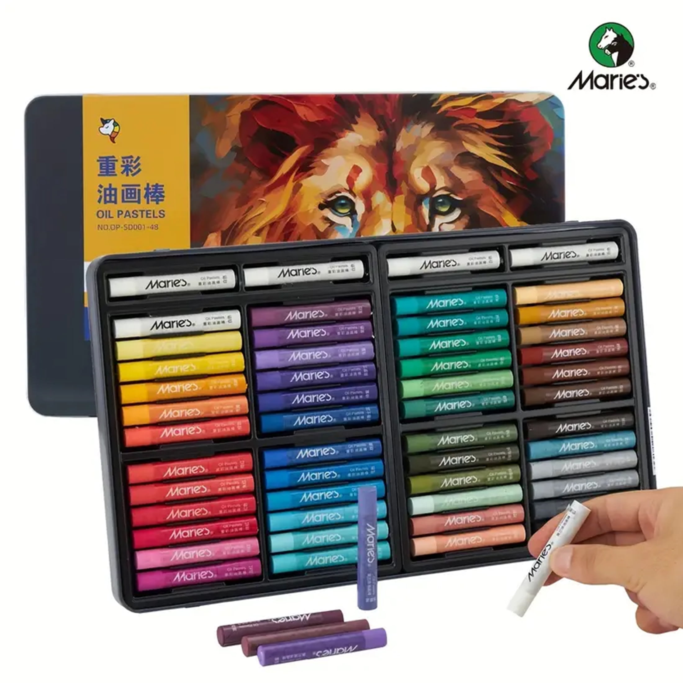 Artist Oil Pastels Set Of 48 - Extra Soft, Blendable, Highly Pigmented ...