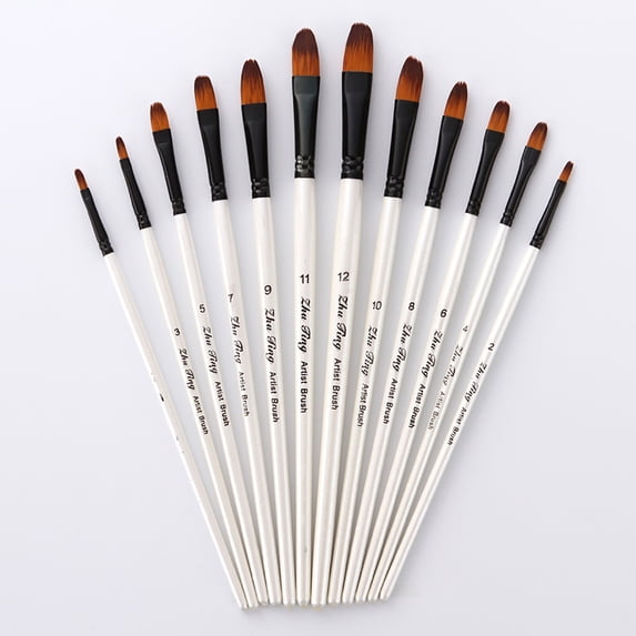 Artist Paint Brushes 12pcs/Set Acrylic Oil Watercolour Model Painting ...