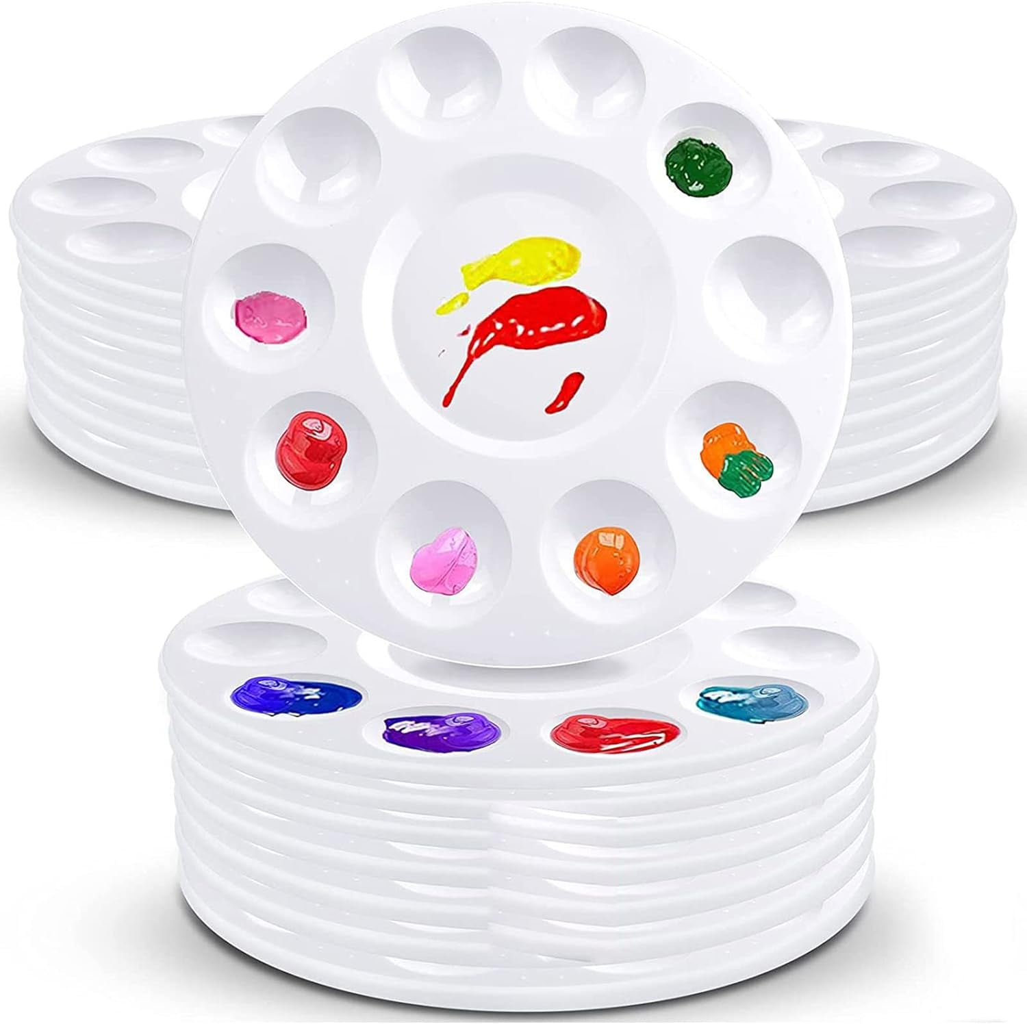 Artist Paint Pallet Plastic 10 Well Paint Tray Palettes Easy Clean ...