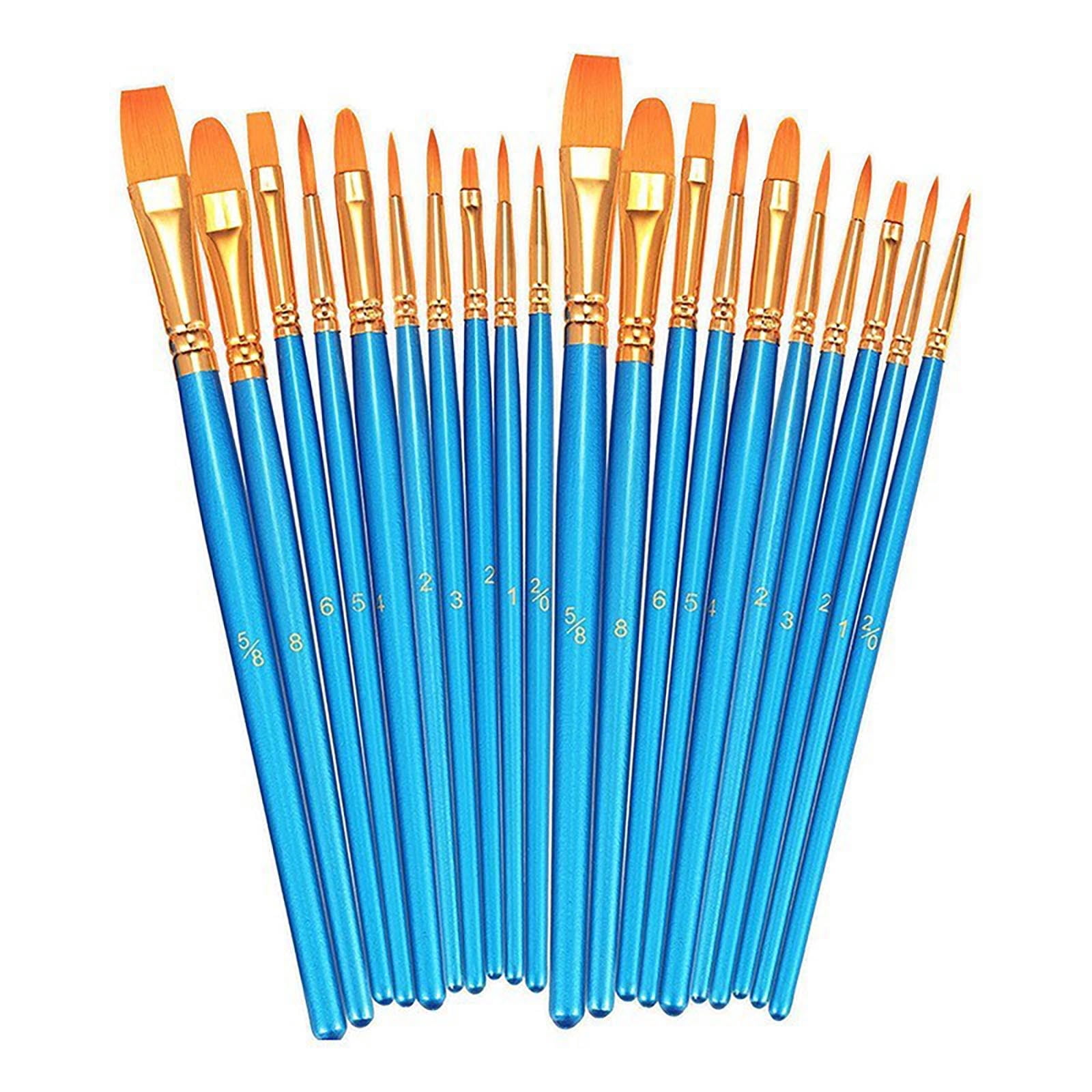 Artist Paintbrush Set with Pearl Blue Nylon for Acrylic Watercolor ...