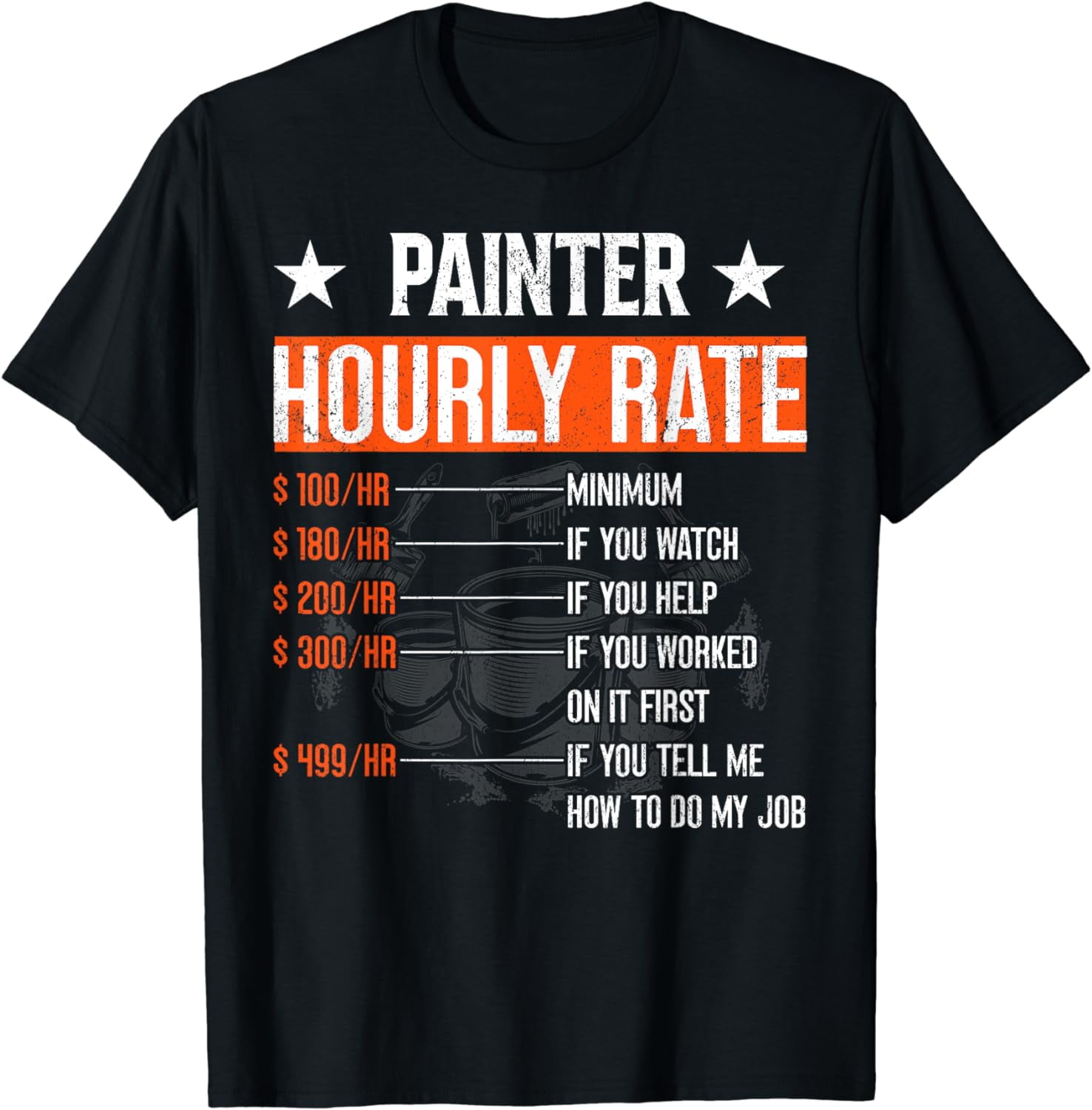 Artist Painter - Hourly Rate for a Painter T-Shirt - Walmart.com
