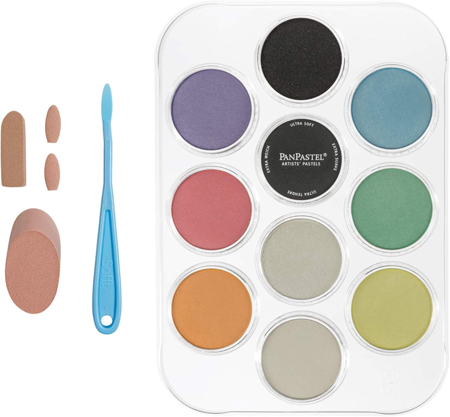 Artist Pastels Set, 10 Color Pearlescent & Mediums, Professional Pan ...