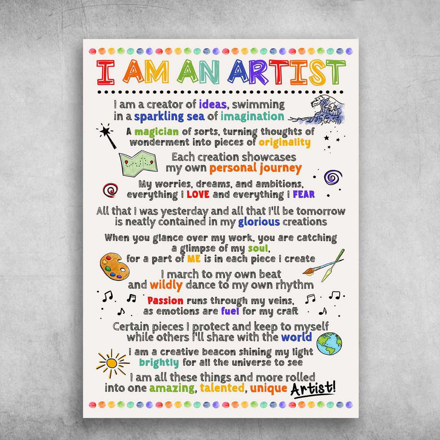 Artist Poster, I Am An Artist, I Am A Creator Of I Dears, Swimming In A ...