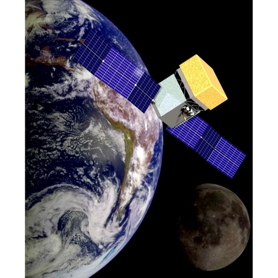 Artist'S Conception Of The Solar Powered Glast Satellite Orbiting Earth ...