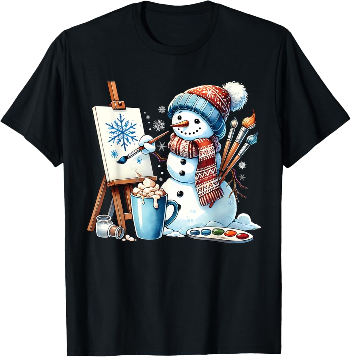 Artist Snowman Painter Art Lover Teacher Student T-Shirt - Walmart.com