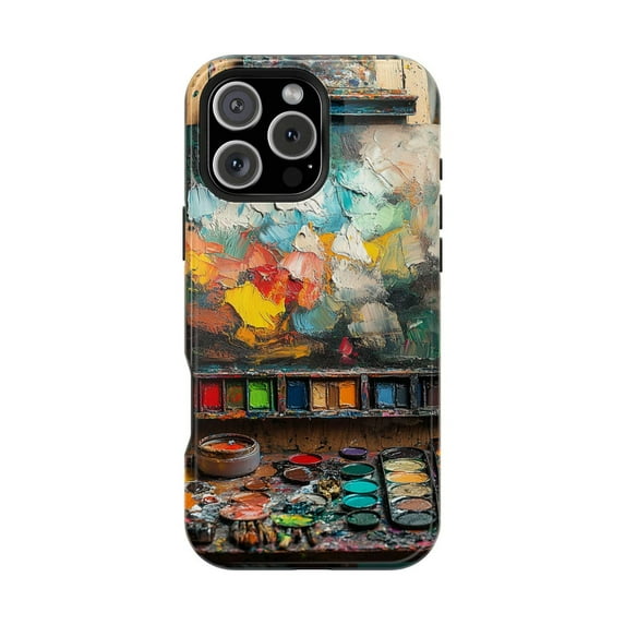 Artist Studio Paint Splatter Creative Colorful Easel Scene Phone Case ...