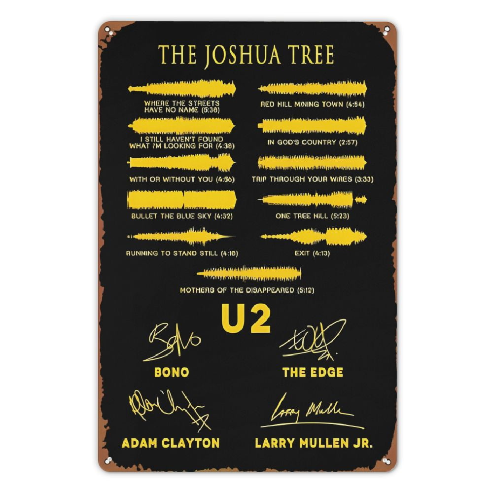 Artist U2 Metal Tin Sign Poster Vintage Art Wall Decor 12 x 8 inch ...