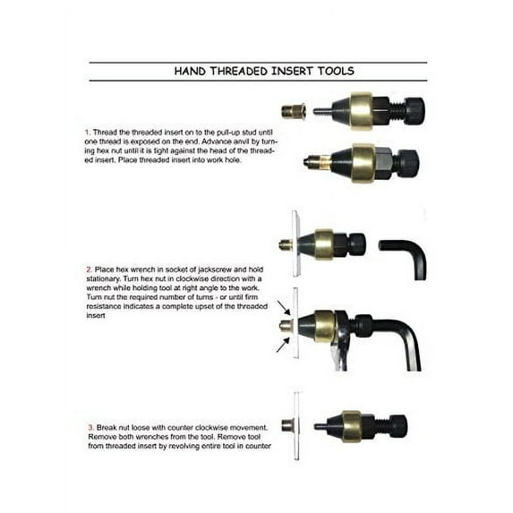 Artist Unknown L845-10-32 HEX HAND WRENCH THREADED INSERT TOOL FOR 10 ...