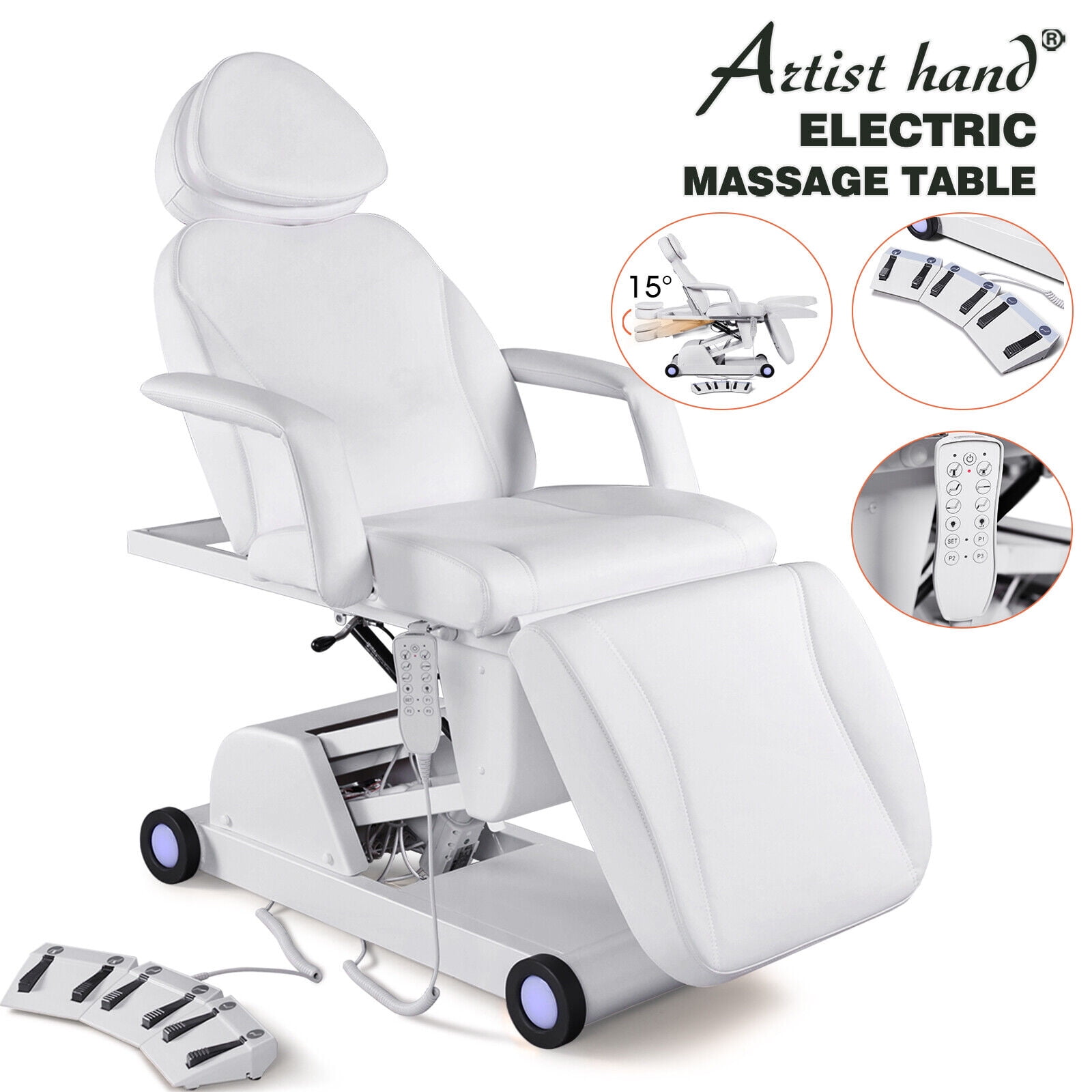 Artist hand 110V 3 Motor Electrical Facial Bed Removable Massage Table ...