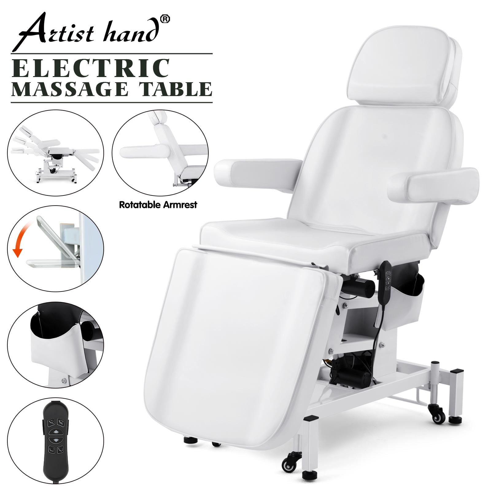 Artist hand 110V 3 Motor Electrical Facial Bed Removable Massage Table ...