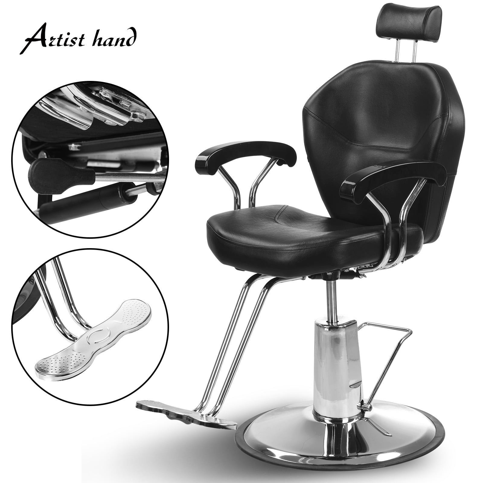 Artist hand Black All Purpose Hydraulic Barber Chair Reclining Hair ...