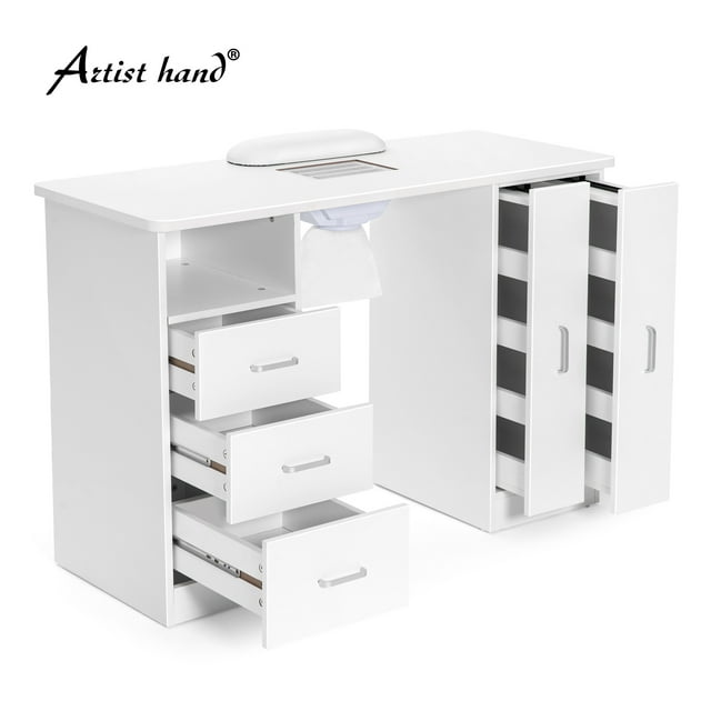 Artist Hand Salon Nail Manicure Table with Dust Collector, Storage ...