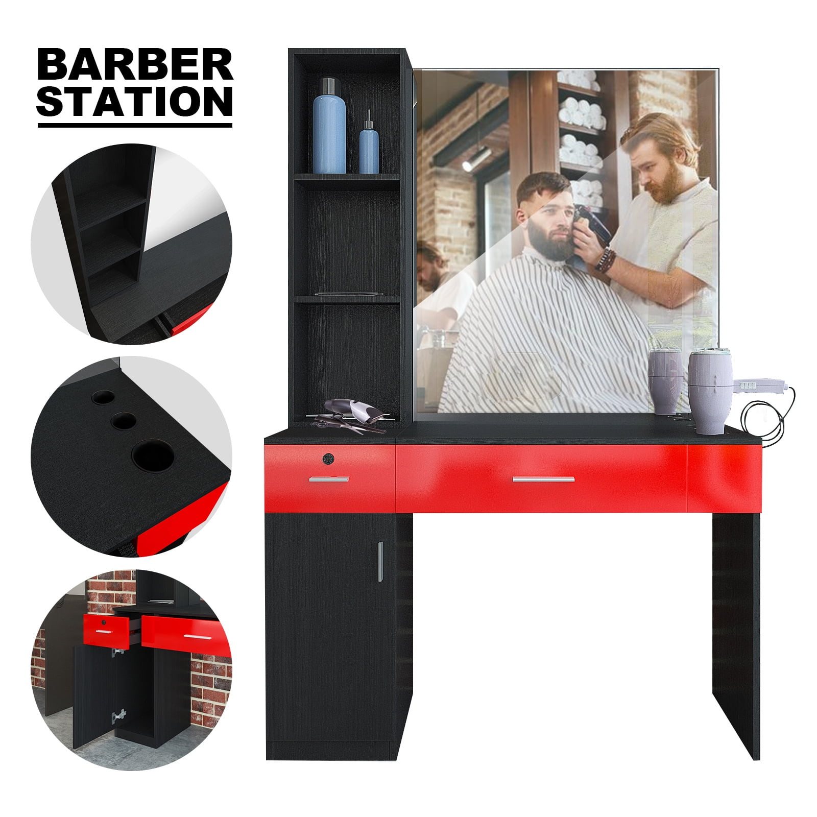 Artist hand Wall Mount Salon Barber Station Beauty Spa Hair Styling ...