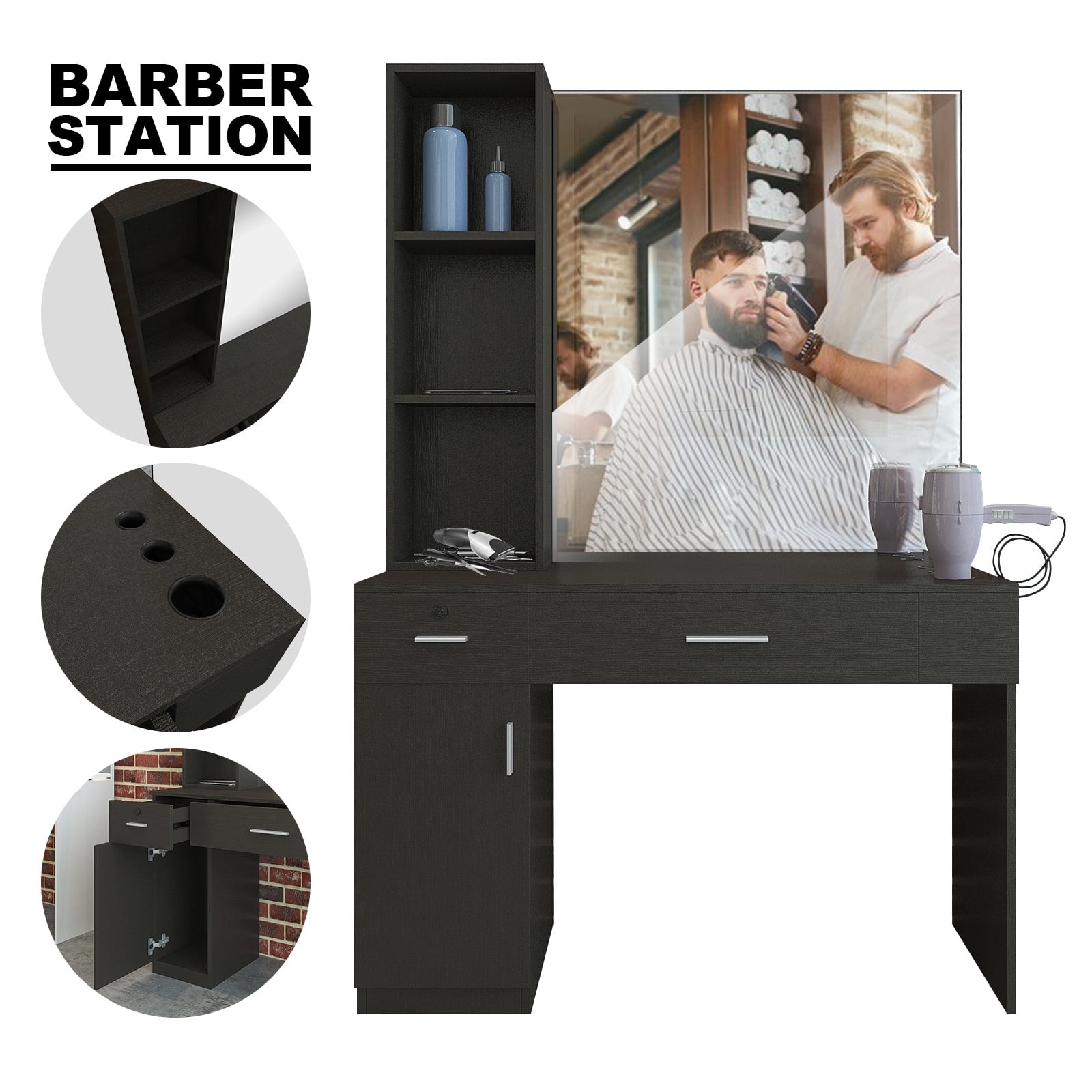 Artist hand Wall Mount Salon Barber Station Beauty Spa Hair Styling ...