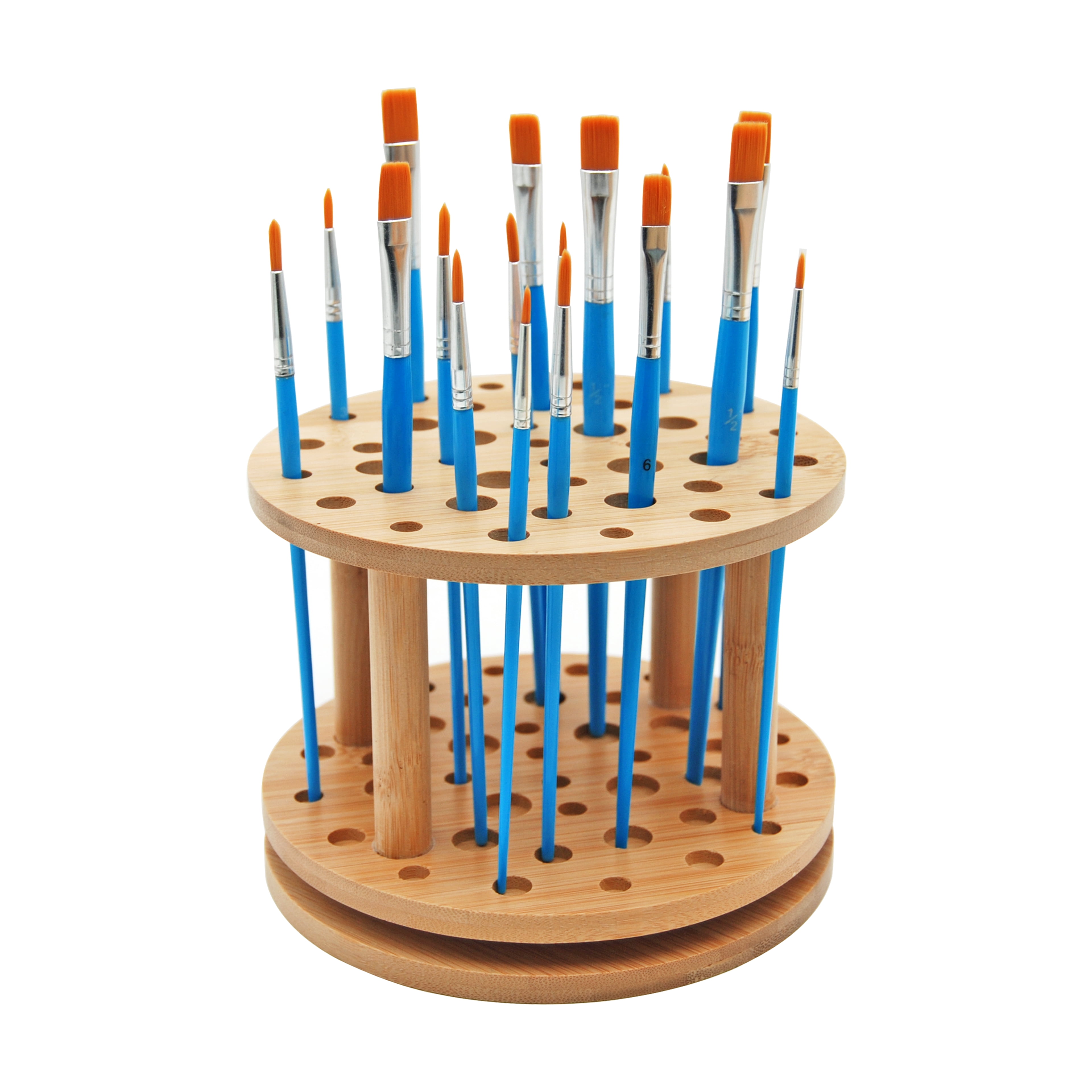 Artist's Loft Rotating Bamboo Paint Brush Organizer - 360-Degree 40 ...