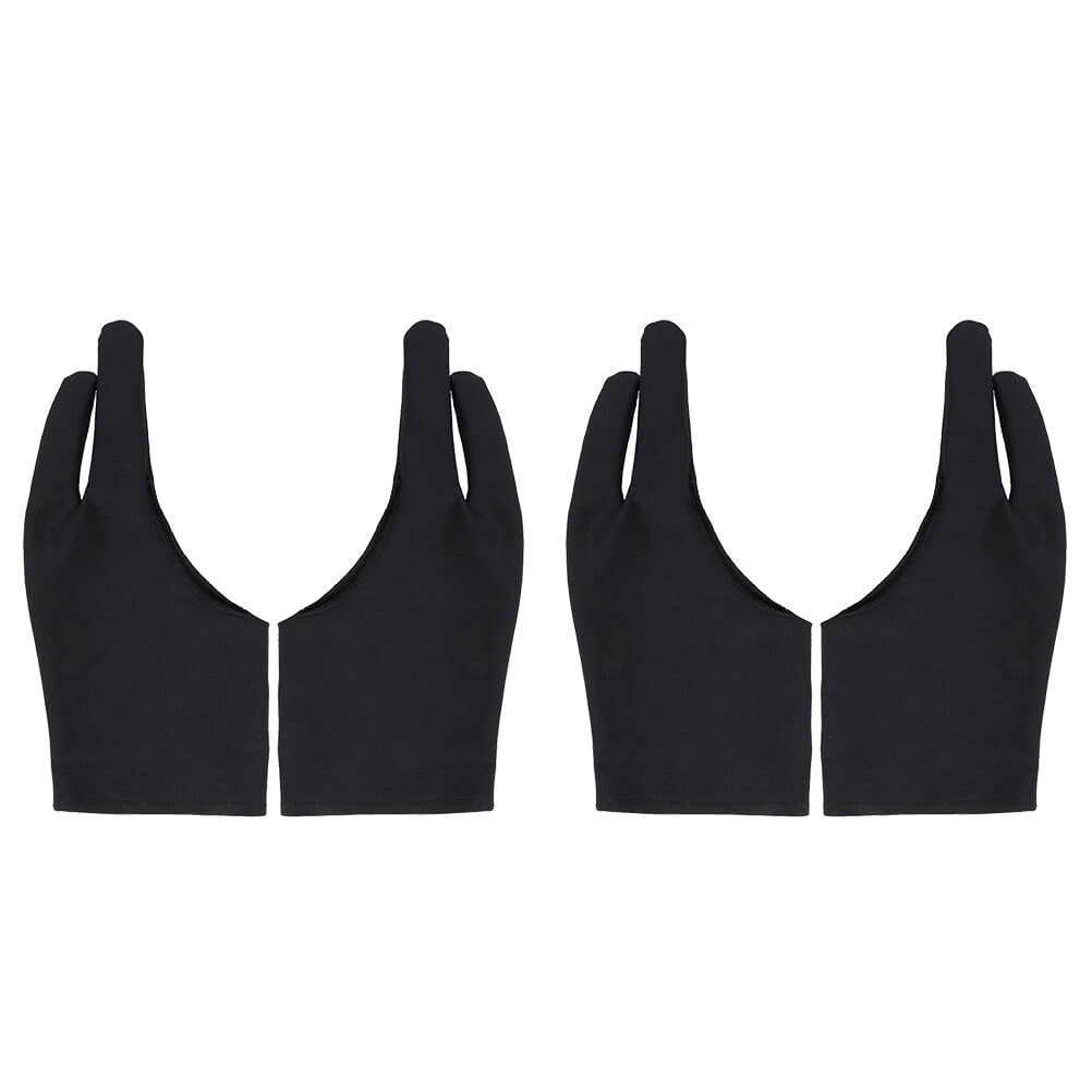 HOOWIFFY Artist Two Finger Gloves Black Spandex for Painting ...