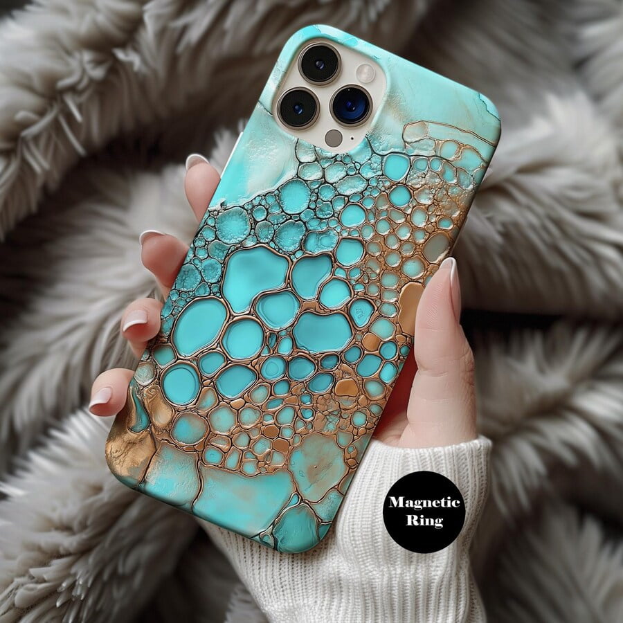 Artistic Abstract Aqua Bubble Water Droplet Textured Phone Case 11 12 ...