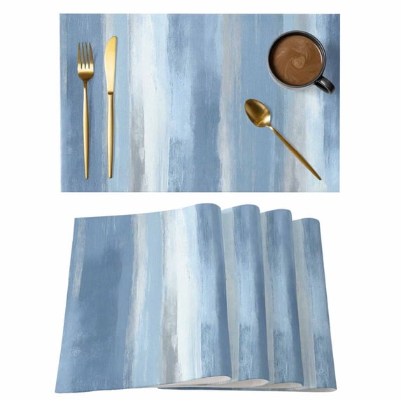 Artistic Abstract Cotton Linen Placemats Set of 1, Oil Painting ...