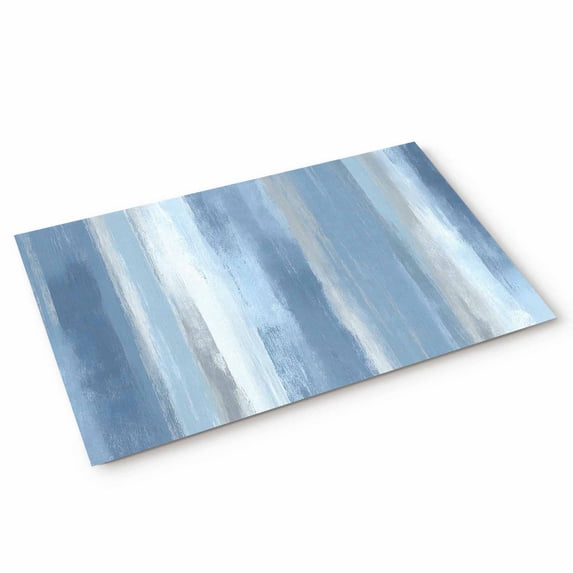 Artistic Abstract Door Mat Oil Painting Gradient Blue Simple Casual Non ...