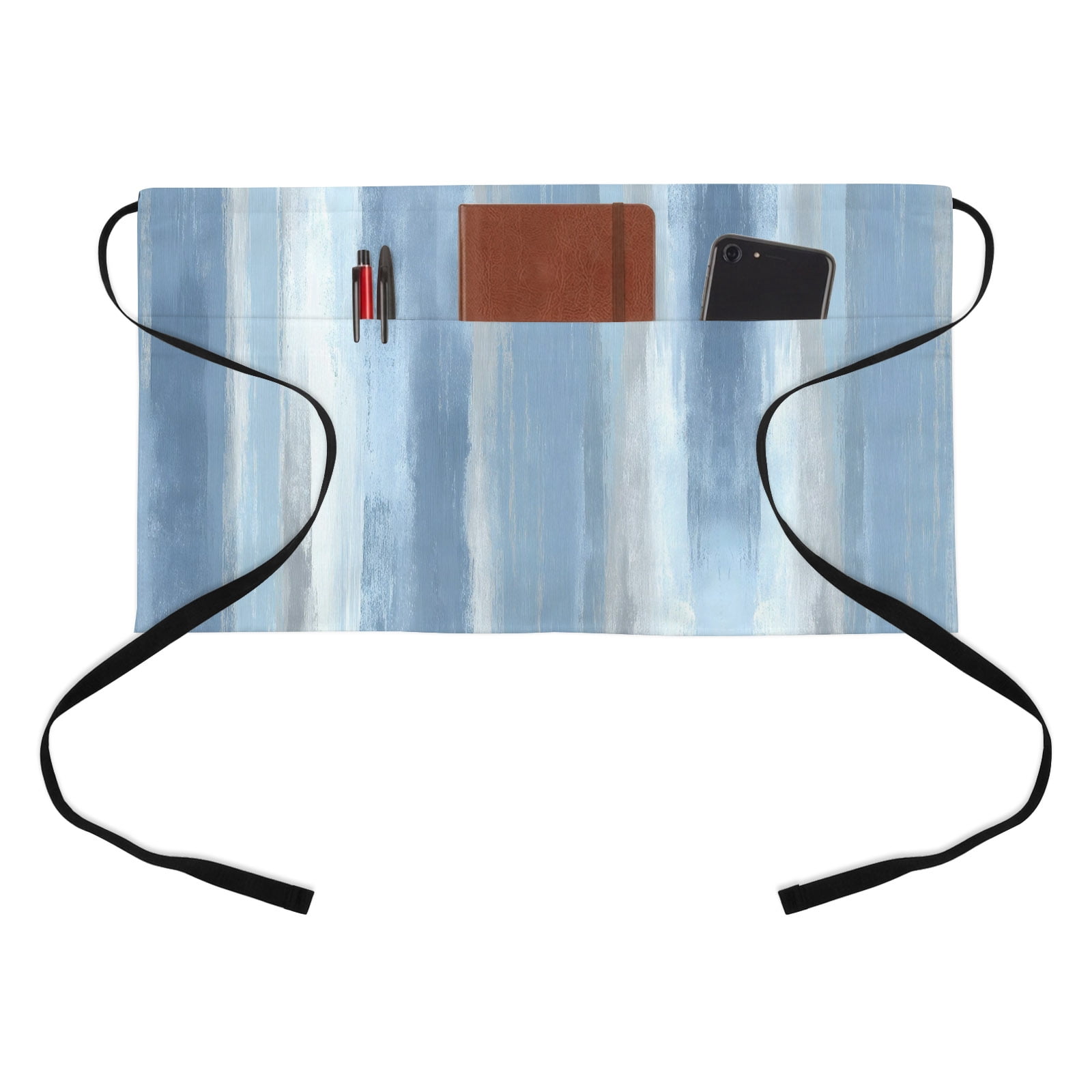 Artistic Abstract Half Waist Apron Oil Painting Gradient Blue Simple ...