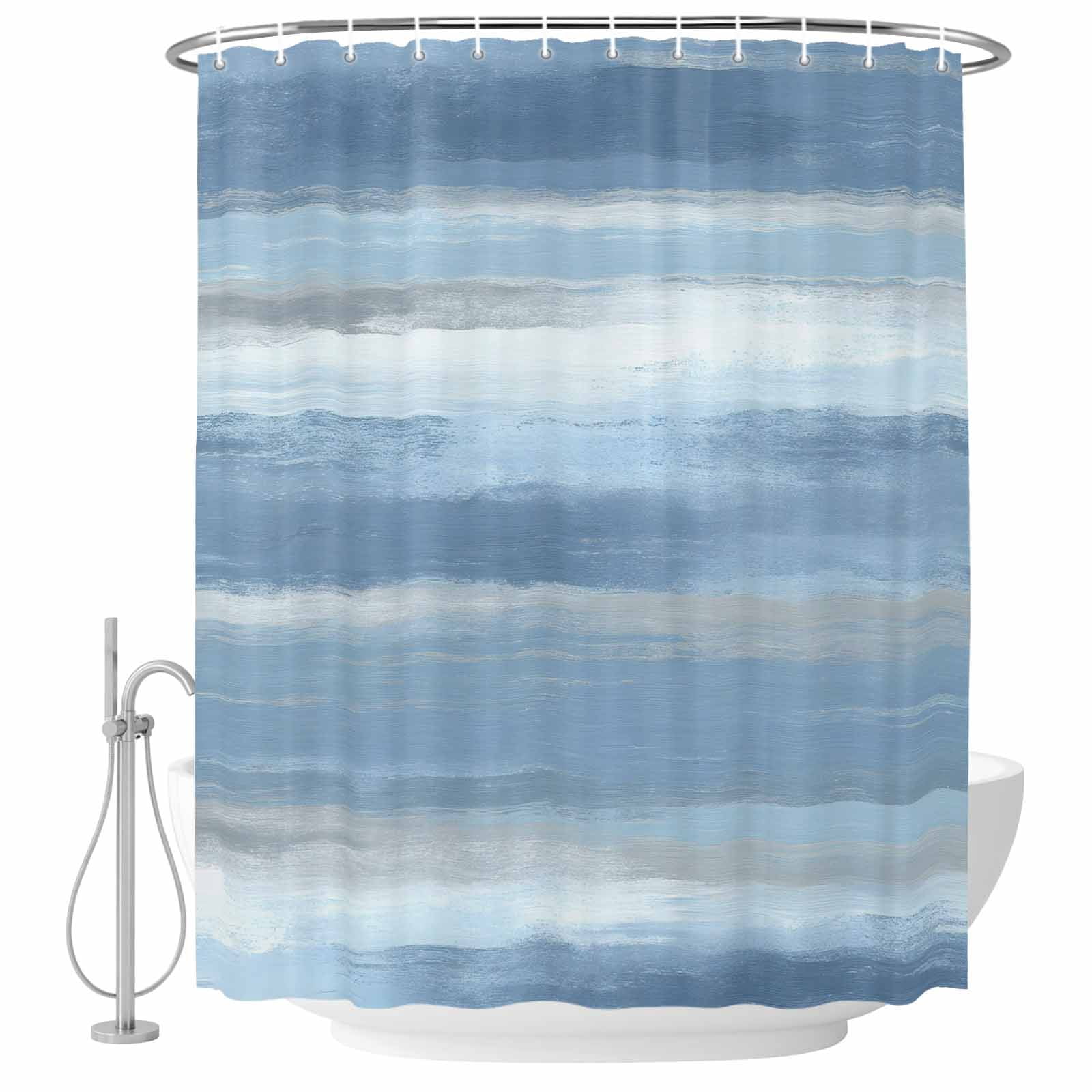 Artistic Abstract Shower Curtain Set with Hooks, Oil Painting Gradient ...