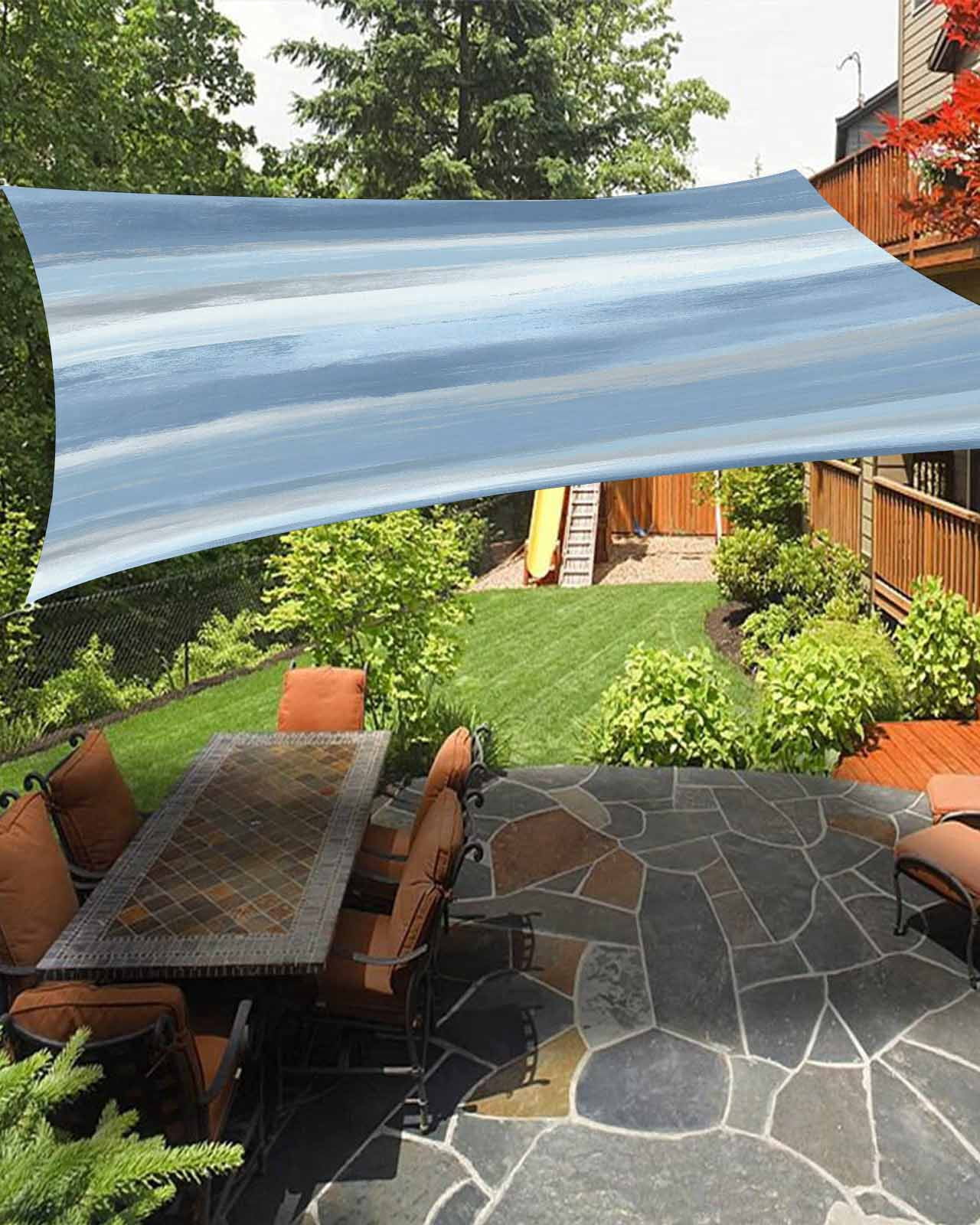 Artistic Abstract Sun Shade Sail 12'X16' Oil Painting Gradient Blue ...