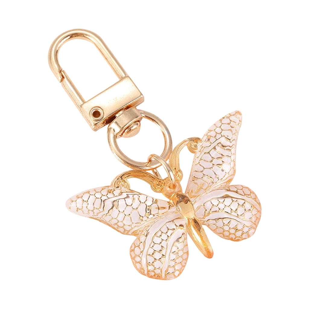 Artistic Acrylic Butterfly Keyring Bag Accessory Metal Holder Fashion ...