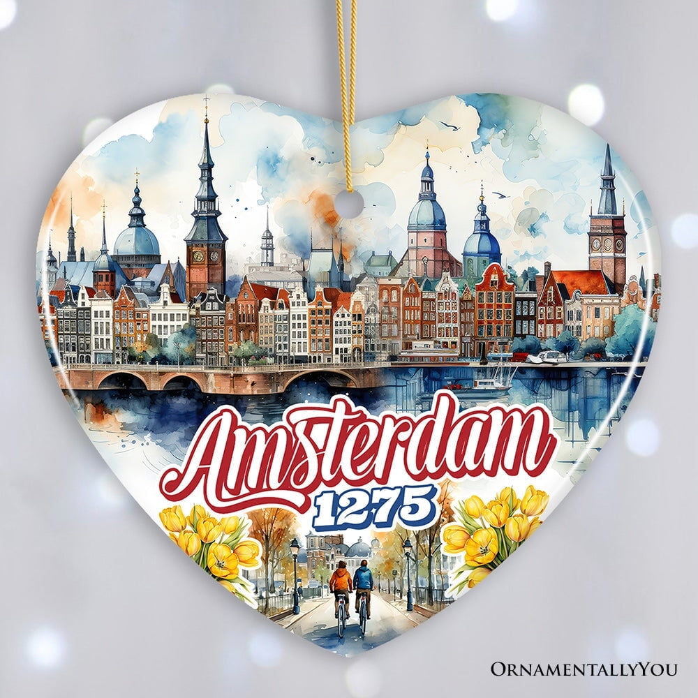 Artistic Amsterdam Landmarks and Heritage Christmas Ornament, Cultural ...