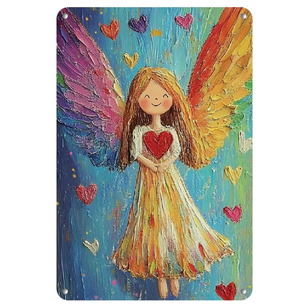 Artistic Angel Iron Tin Sign, High-Quality Metal Wall Art Decor, 8x12 ...