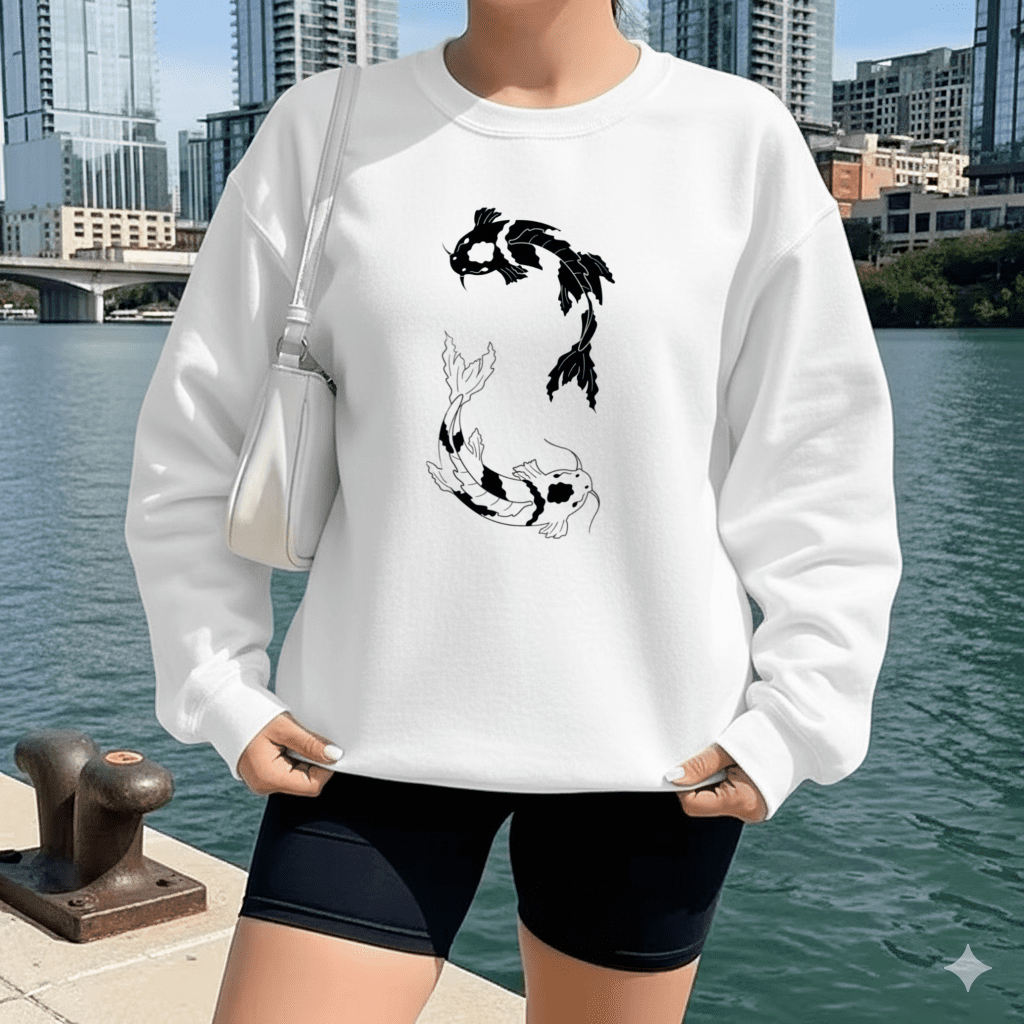 Artistic Balance Koi Fishes Yin Yang Harmony Strength Symbol Japanese ...