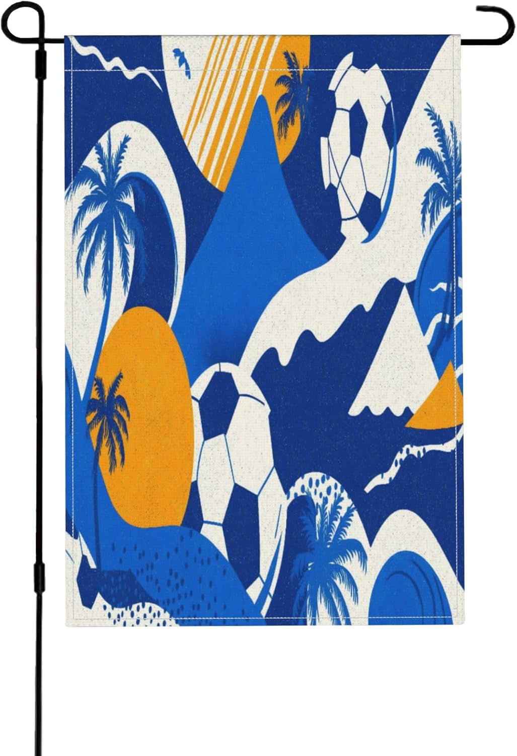 Artistic Beach Soccer Welcome Holiday Garden Flag 12 x 18 Inch Double ...