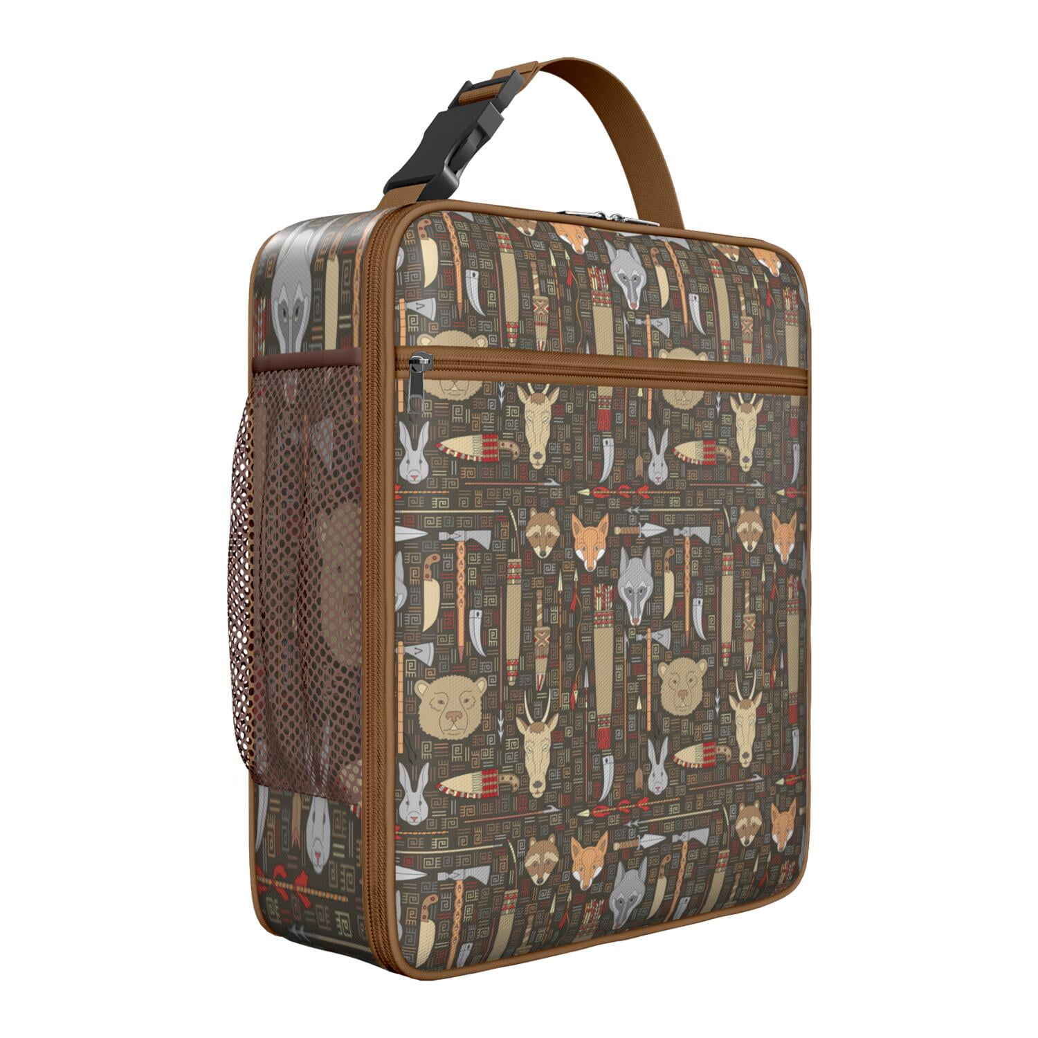 Artistic Bear Pattern Lunch Bag, Cute Brown Bear and Polar Bear Design ...