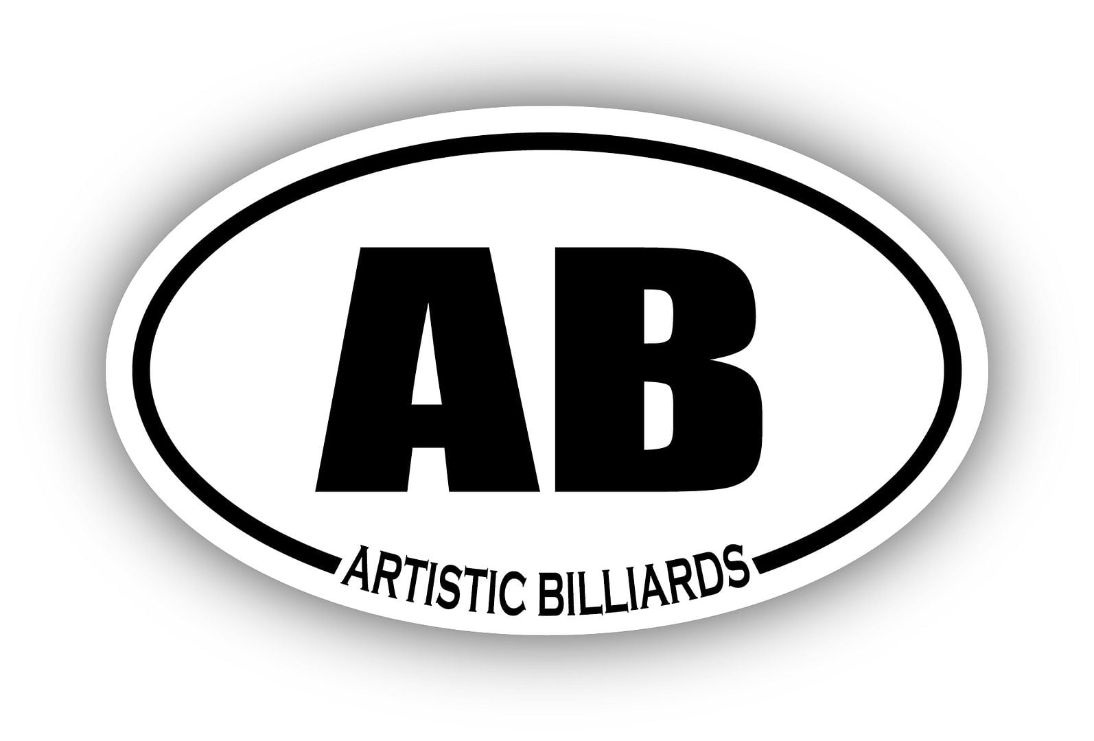 Artistic Billiards AB Oval Bumper Sticker 3M Vinyl Decal 3 in x 5 in ...