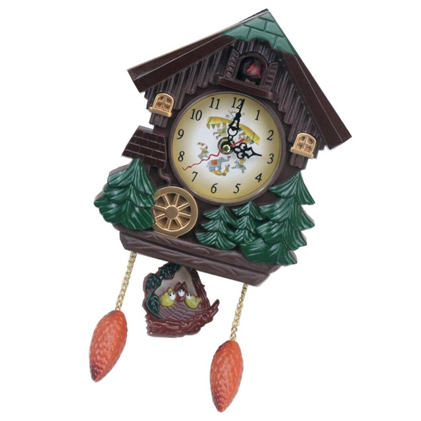 Artistic Bird House Wall Mount Cuckoos Pendulums Clock Operated for ...