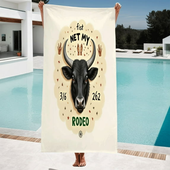 Artistic Black Beach Towel - Playful Design with Stars & Hands Perfect ...
